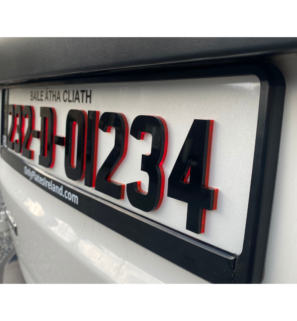 4D NEON RED IRISH FONT REG PLATES | Only Plates Ireland – OnlyPlates