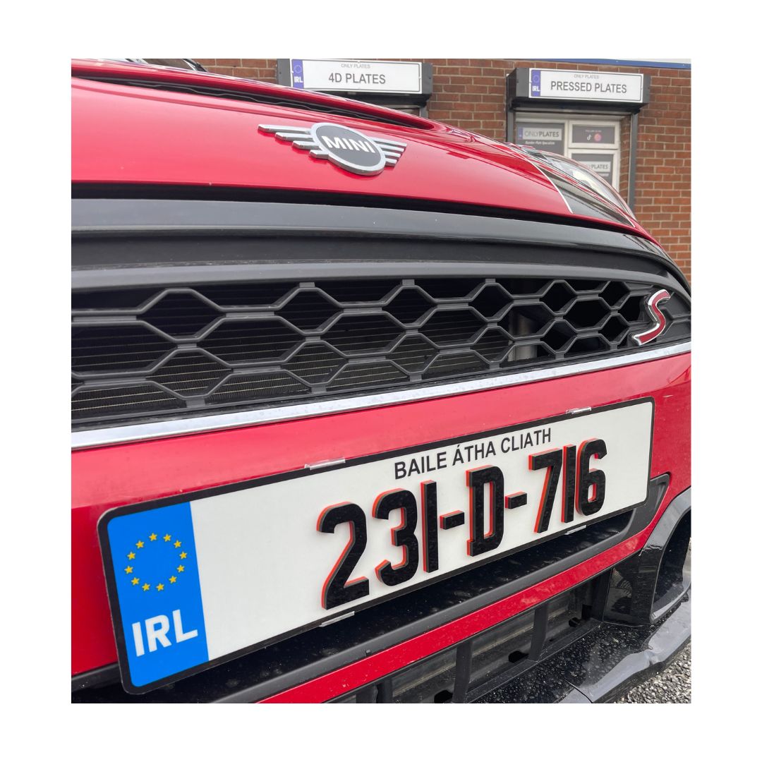 4D NEON RED IRISH FONT REG PLATES | Only Plates Ireland – OnlyPlates